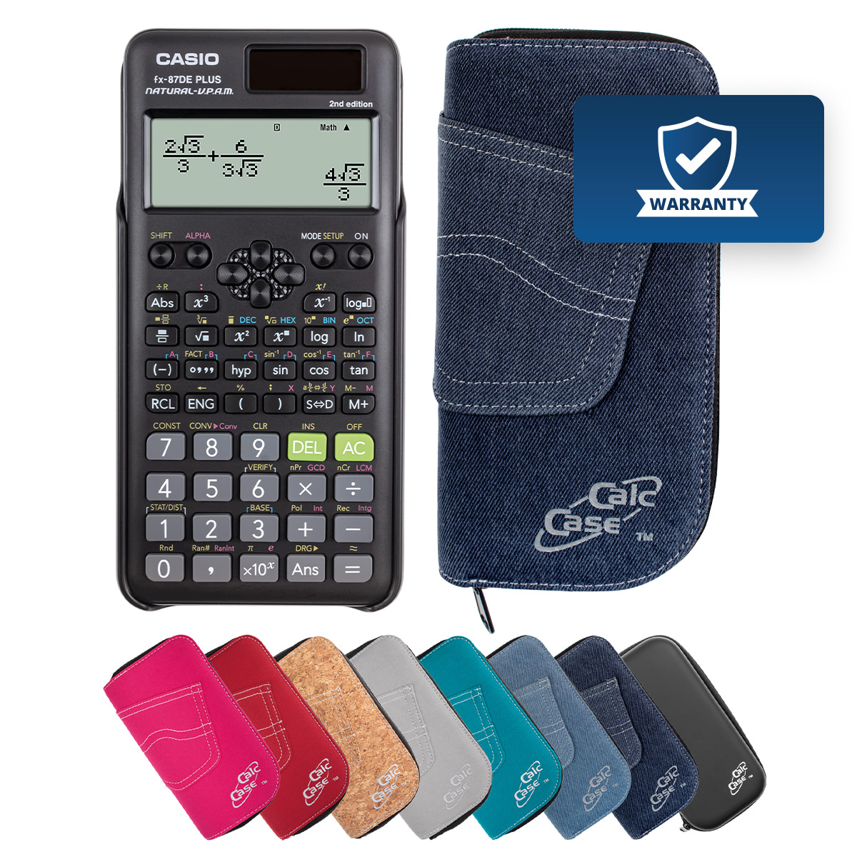 Casio FX-87 DE Plus II Schulrechner mit Schutztasche im Jeans-Design dunkelblau ab 31,99 € bei ...